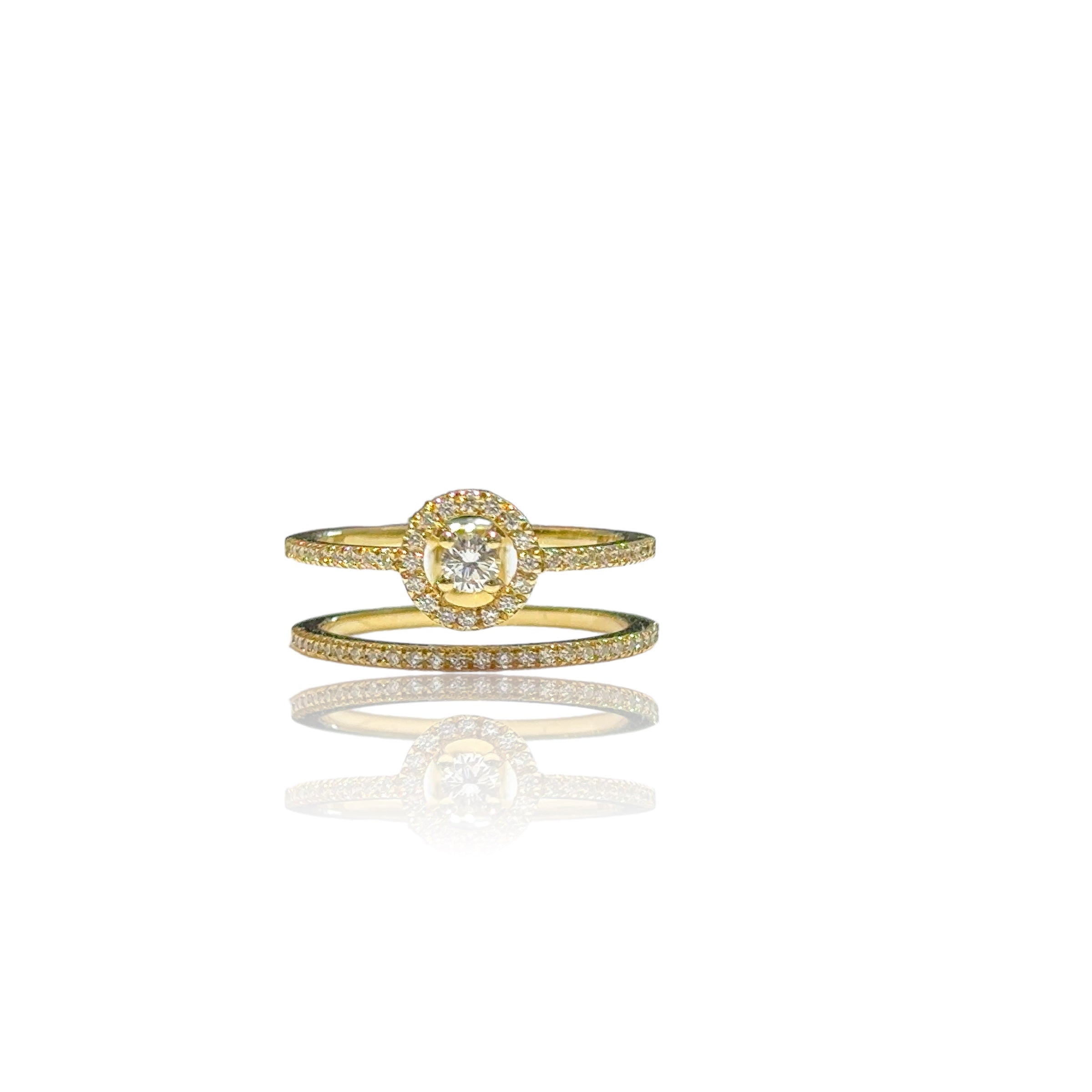 Round Halo Solitaire Ring Double Body – JB Antwerp